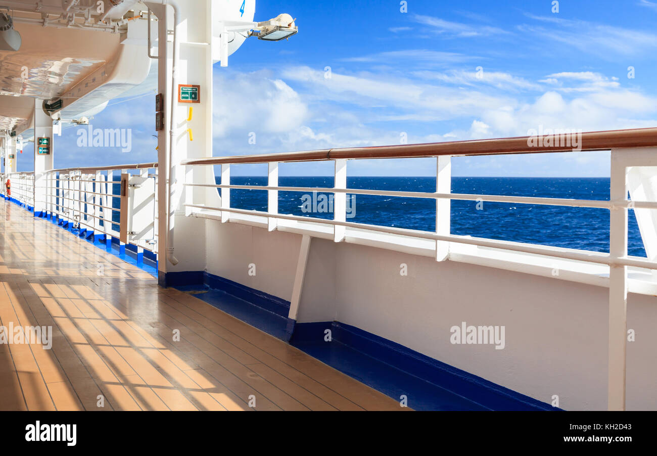 Ship View. The view looking out to sea from a ship's deck Stock Photo ...