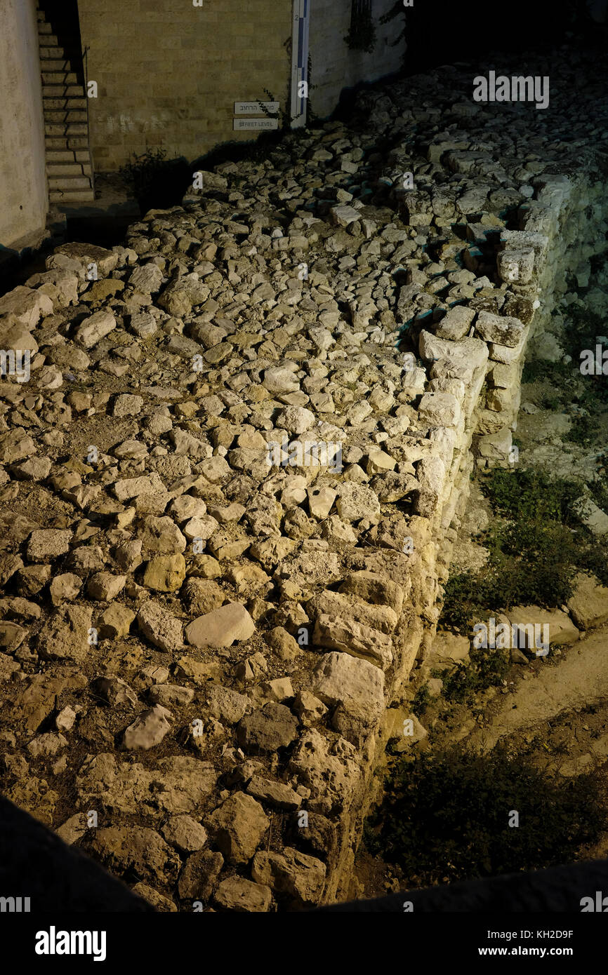 Ruins of the Broad Wall an ancient defensive wall dated to the reign of ...