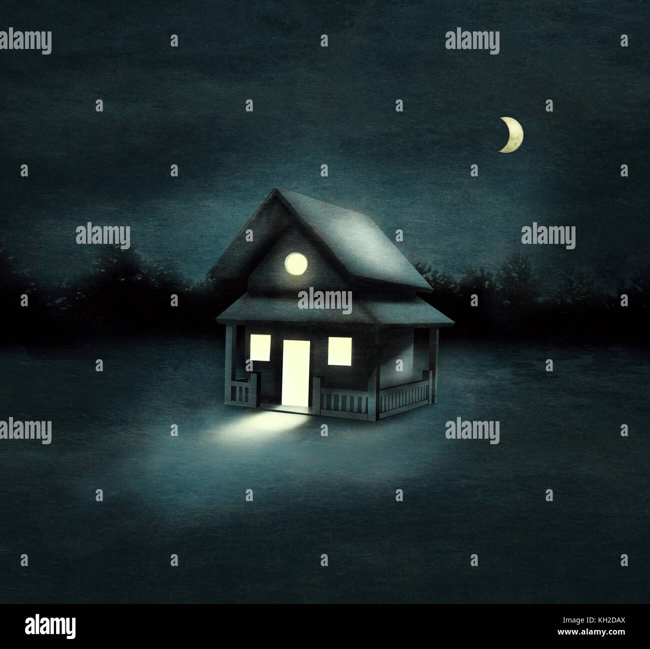 Fantasy forest house night hi-res stock photography and images - Alamy