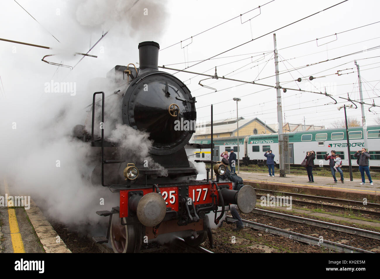 Cremona - November 12, 2017: Historical steam train from Milan to ...