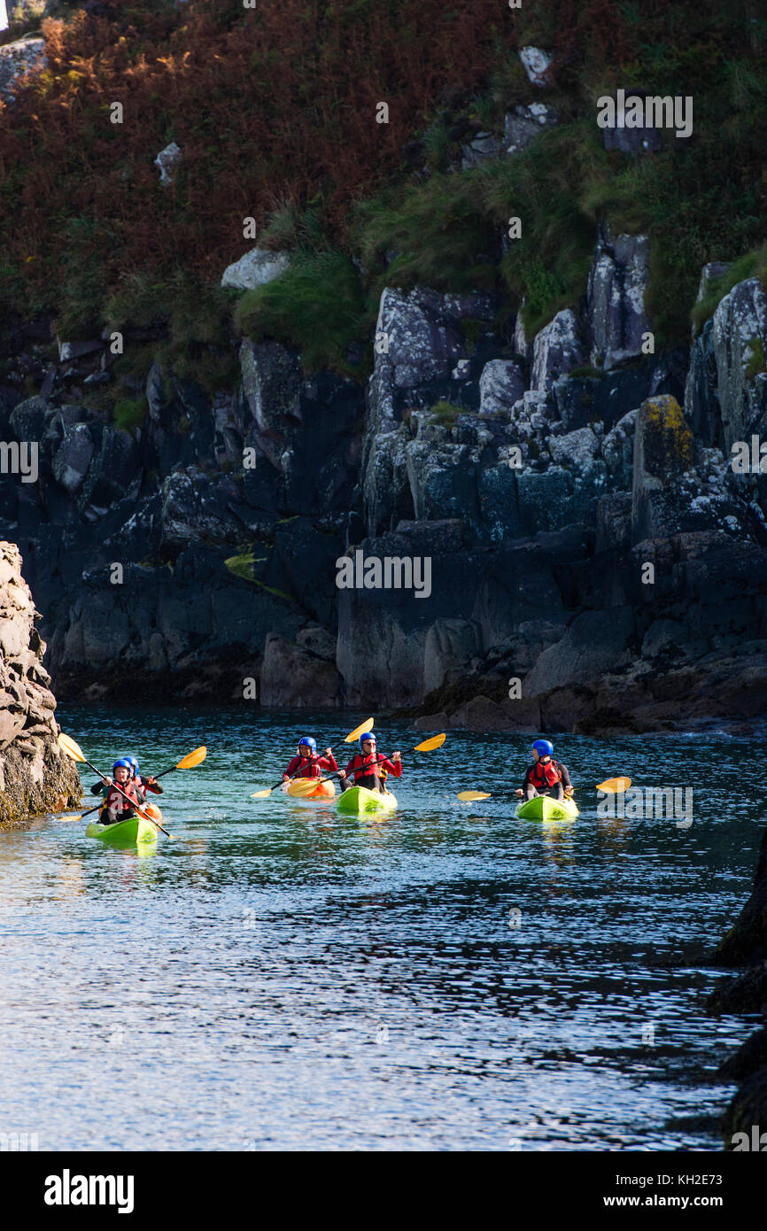 People rowing and kayaking in Porthclais harbour , near Ty Ddewi / St ...