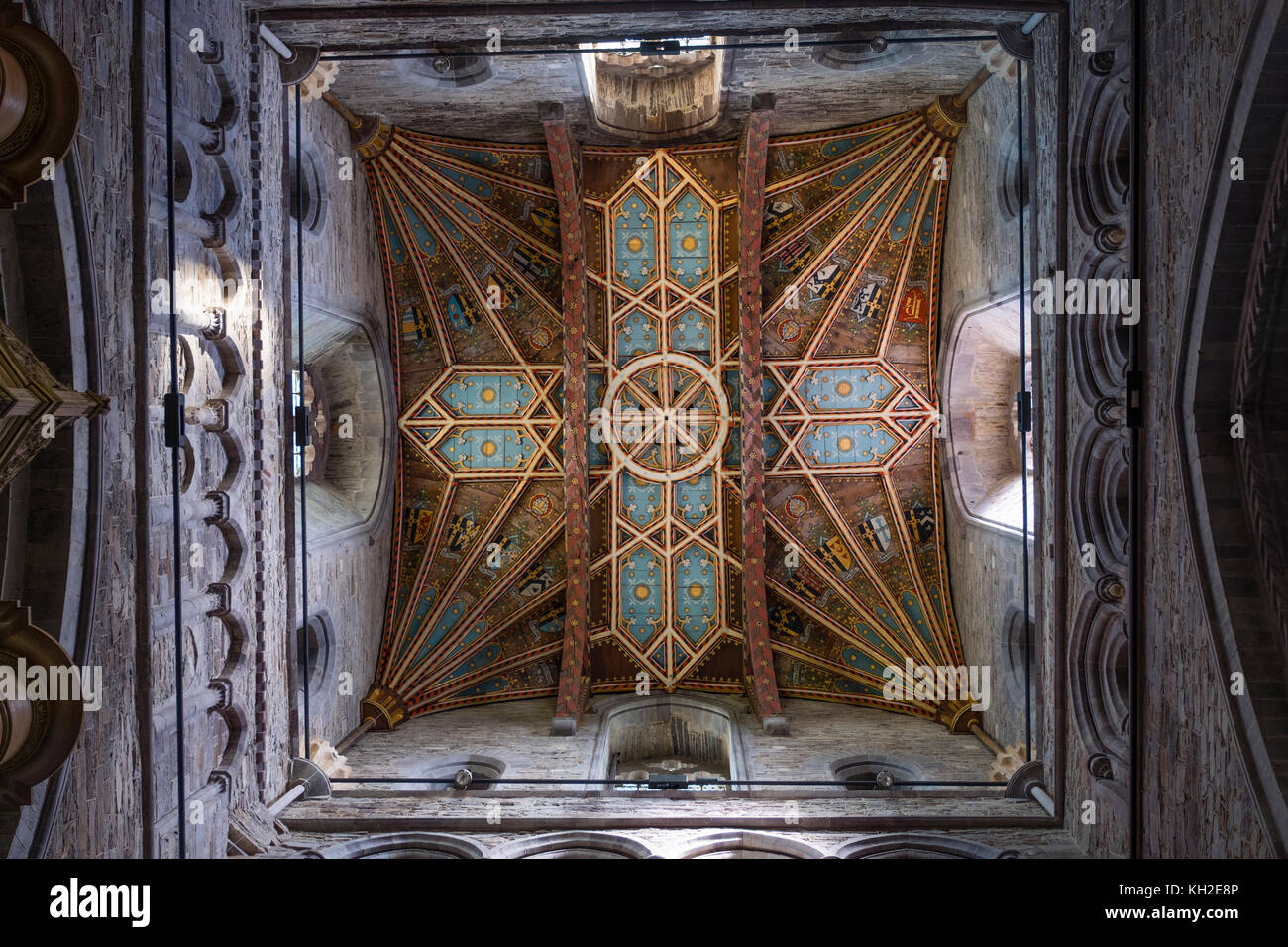 Detail of the interior and ornate tower decoration of St David's ...
