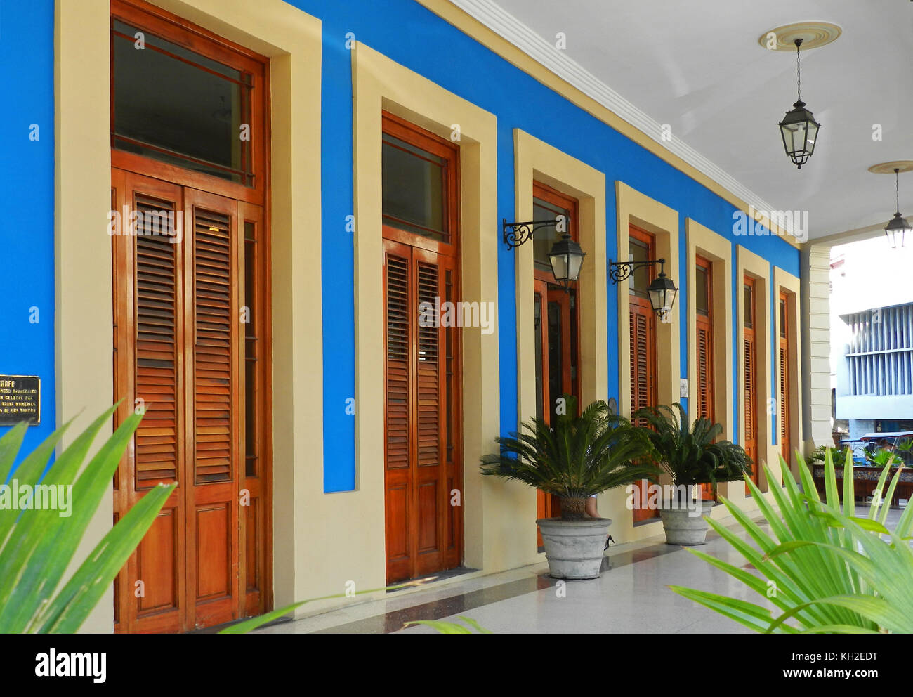 The Entrance Porch of the Hotel Telegrafo Stock Photo - Alamy