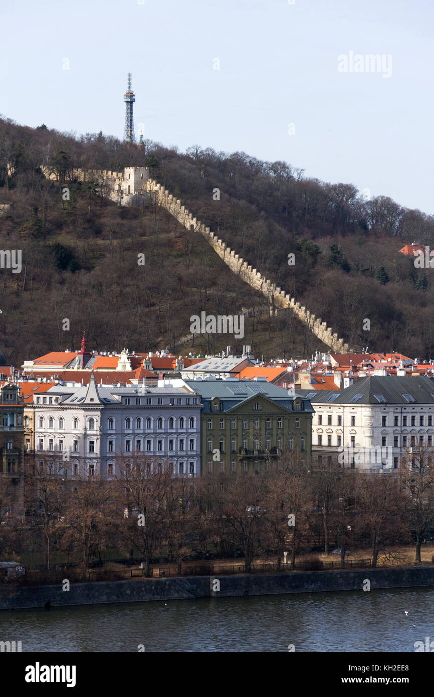 Hunger Wall in Gardens around Petrin Tower, Prague, Czech Republic ...