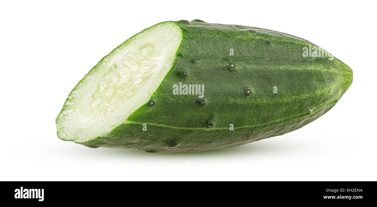 Fresh cucumber half isolated on white background. Clipping Path Stock ...