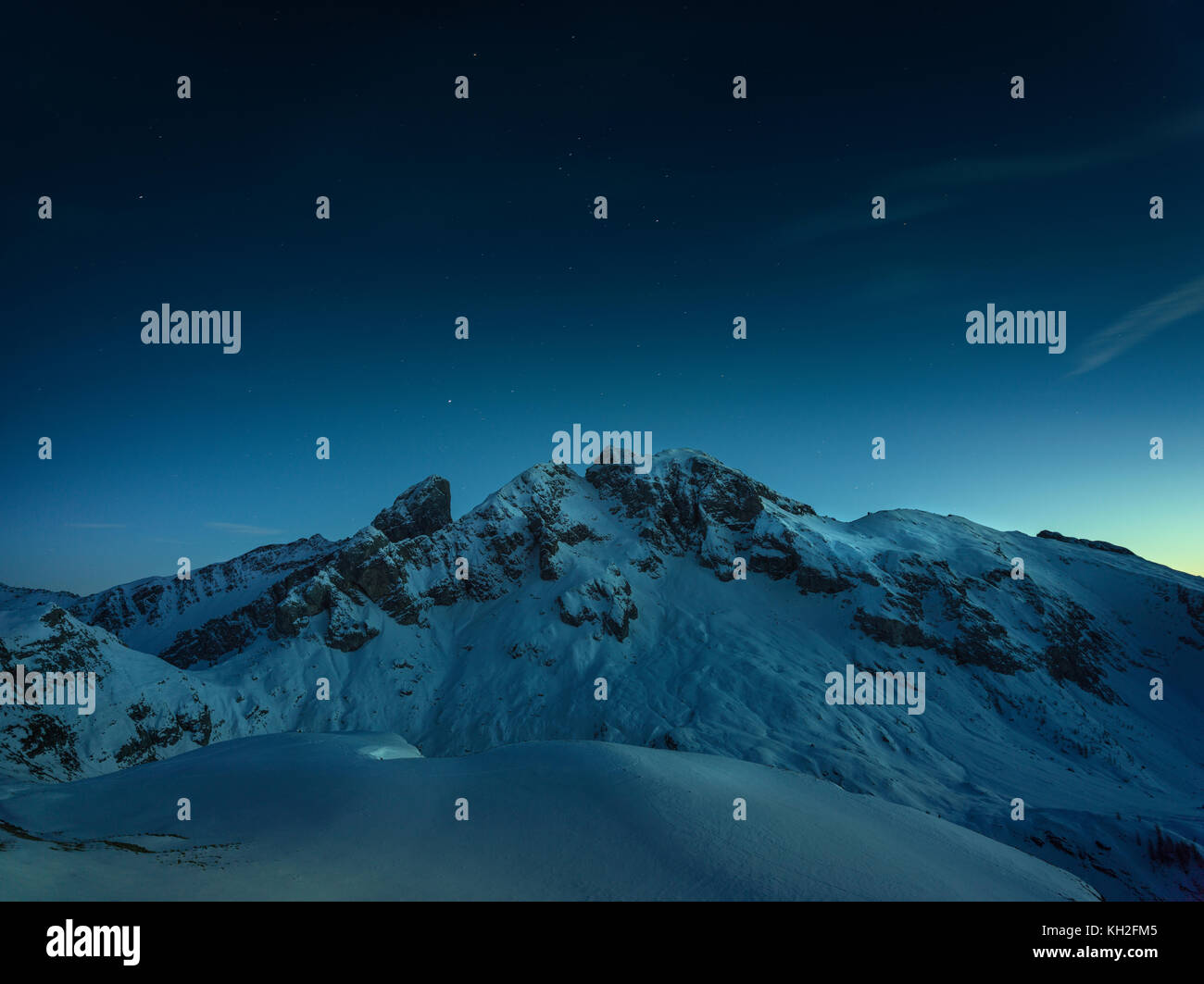Beautiful alps, sunset, late sunset, stars, high mountains, Tyrol ...