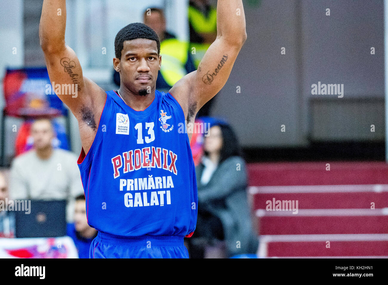 November 10, 2017: Marcel White #13 (CS Phoenix Galati) during the LNBM ...