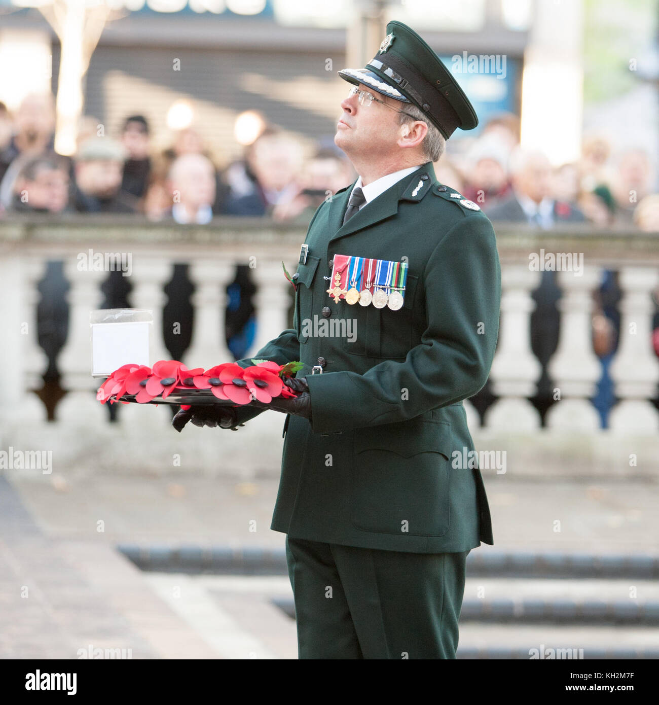 Cenotaph, Belfast City Hall 12th Nov 2017 . A Large crowd Gathered at ...