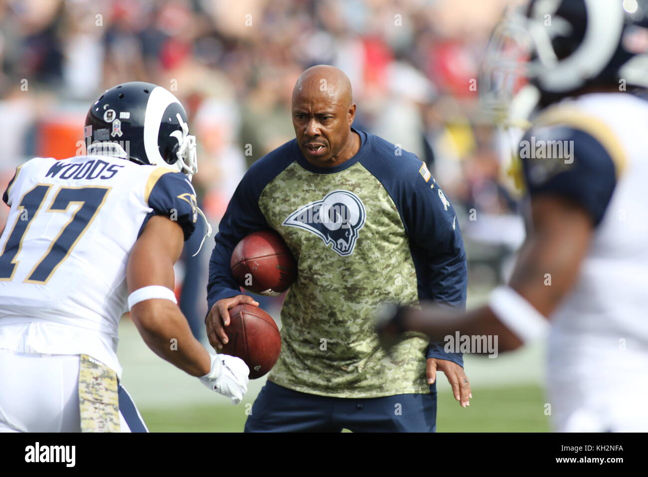 Los Angeles, CA, USA. 12th Nov, 2017. Rams receiver coach Eric Yarber ...