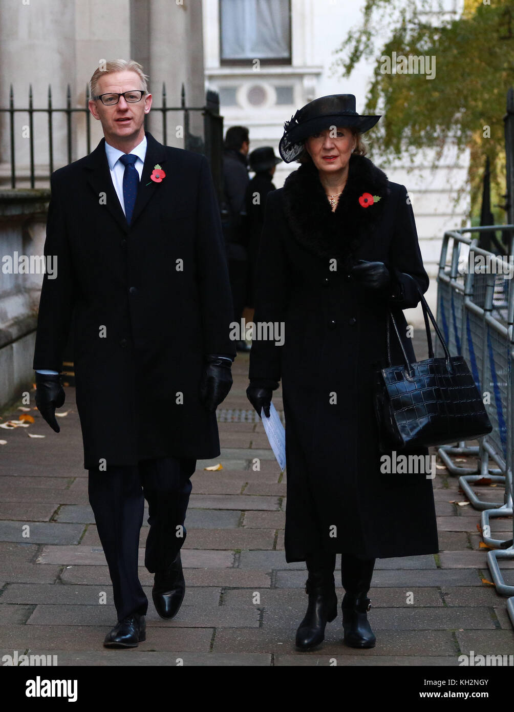 London, UK. 12th Nov, 2017. Andrea Leadsom and husband Ben Leadsom ...
