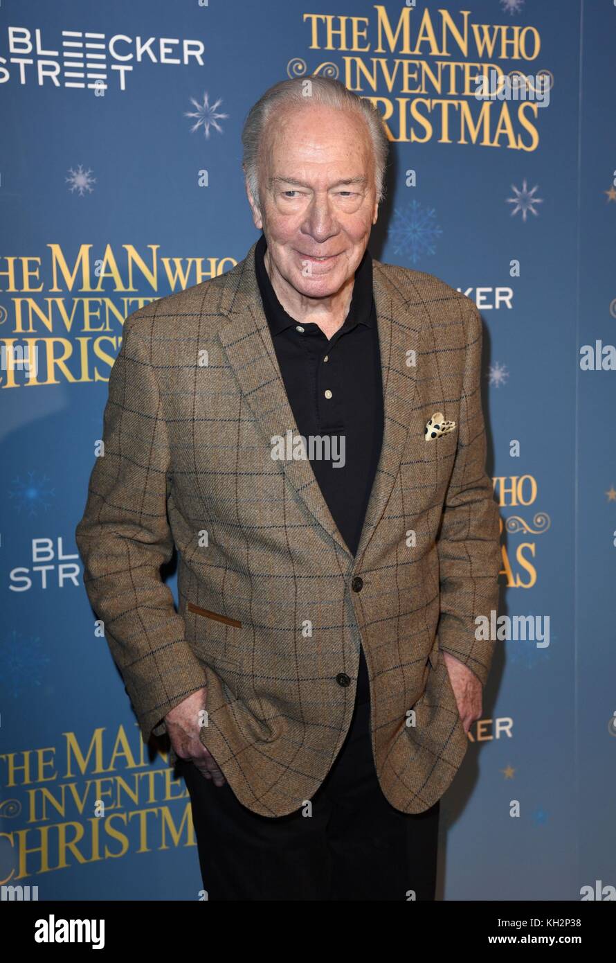 New York, NY, USA. 12th Nov, 2017. Christopher Plummer at arrivals for ...