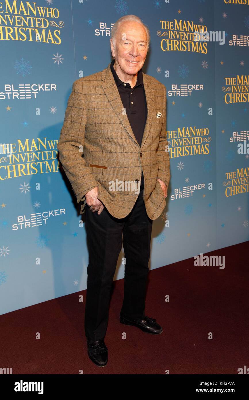 New York, NY, USA. 12th Nov, 2017. Christopher Plummer at arrivals for ...