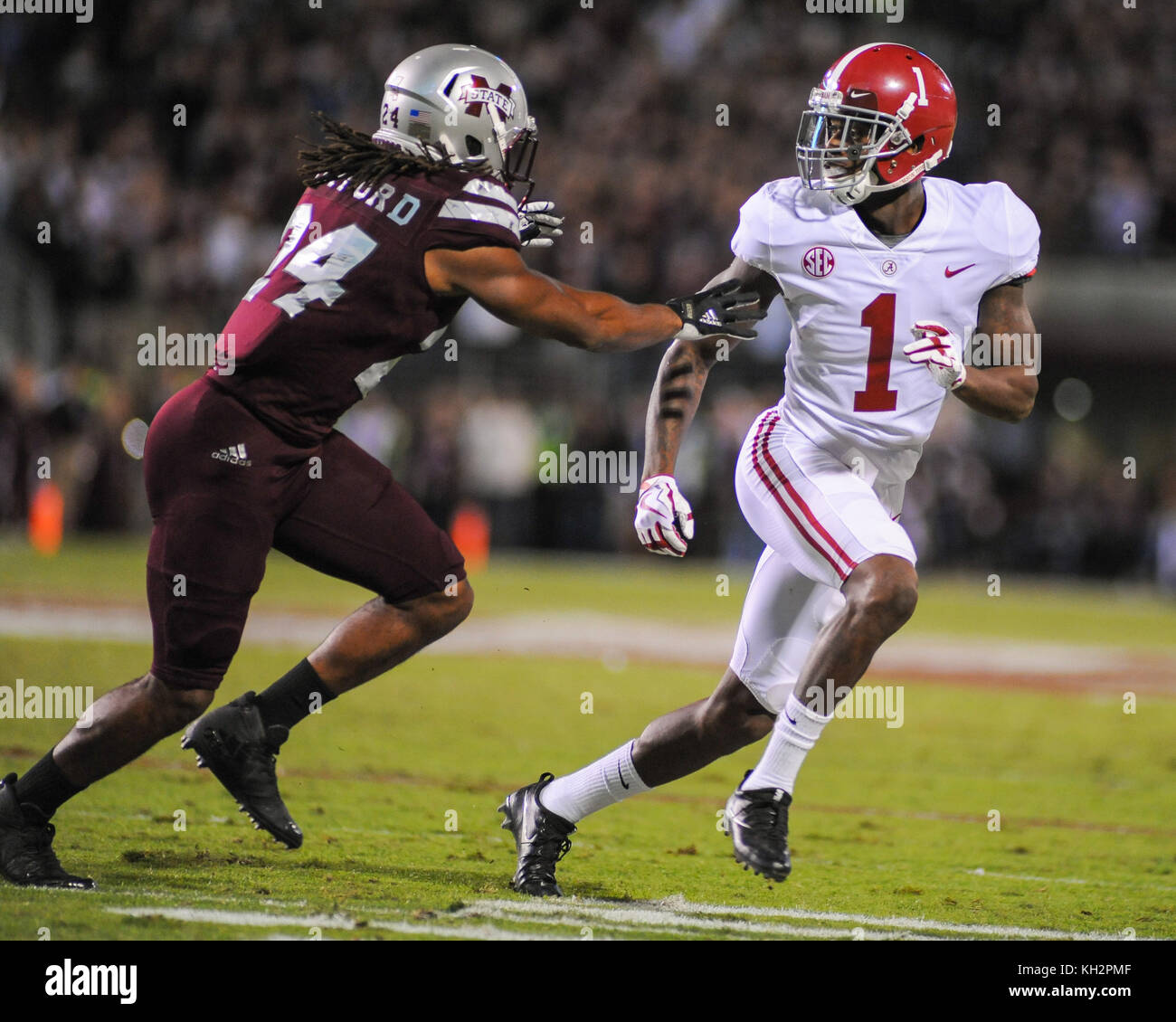 November 11, 2017; Starkville, MS, USA; Alabama WR, ROBERT FOSTER (1 ...