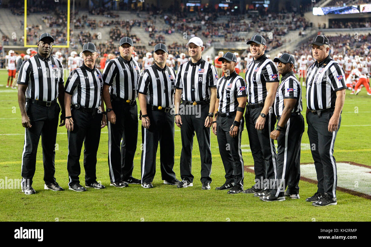 College Station, TX, USA. 11th Nov, 2017. The officiating team has ...