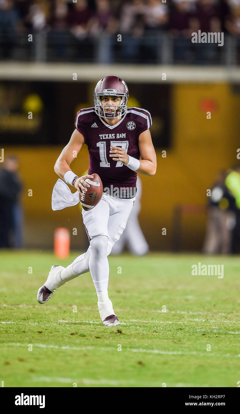 College Station, TX, USA. 11th Nov, 2017. Texas A&M Aggies quarterback ...