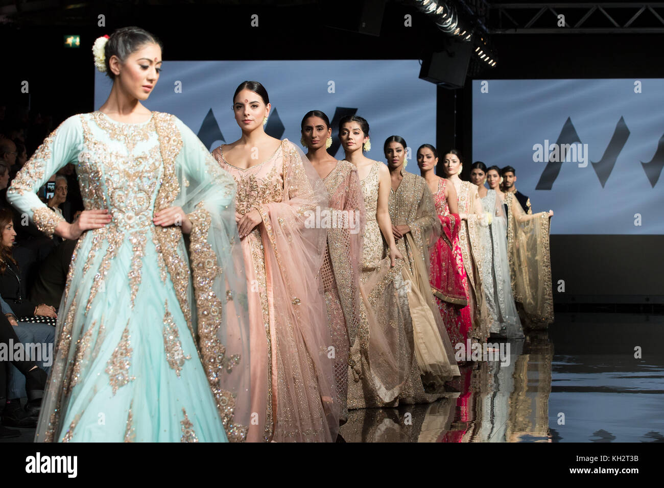 London, UK. 12th Nov, 2017. Models on catwalk showcasing existing and ...