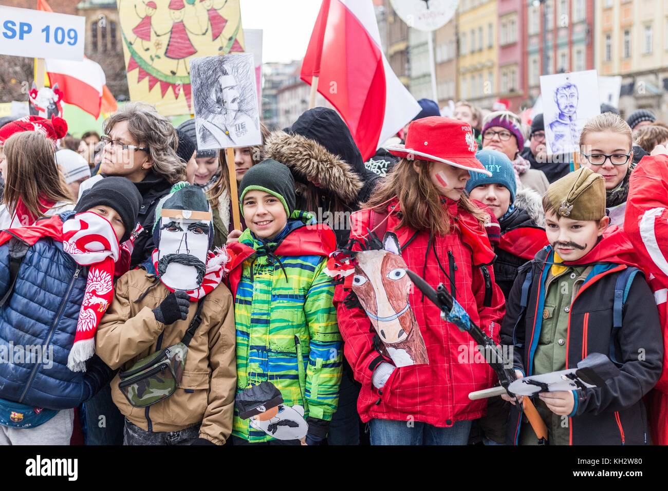 Poland. 11th Nov, 2017. Independence Day in Poland. A happy parade of ...