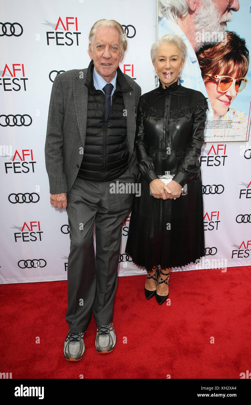 Hollywood, Ca. 12th Nov, 2017. Donald Sutherland, Helen Mirren, at The ...