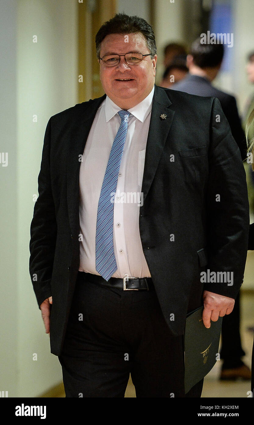 Brussels, Bxl, Belgium. 13th Nov, 2017. Lithuanian Foreign Minister ...