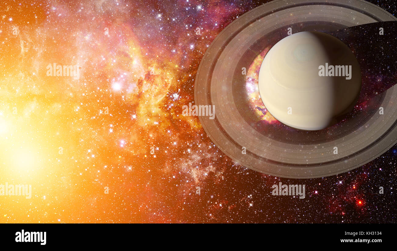 Saturn and his ring system. Elements of this image furnished by NASA ...