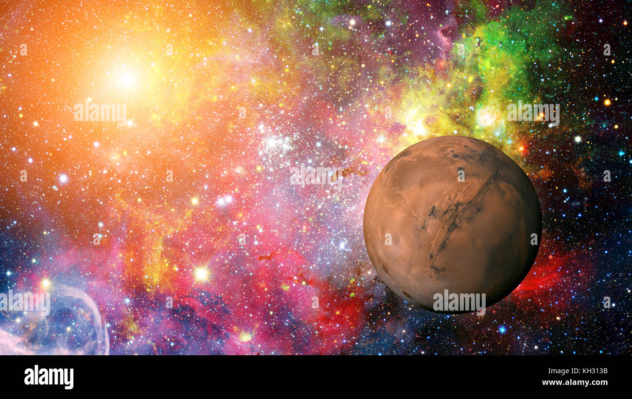 Planet Mars in the solar system. Elements of this image are furnished ...