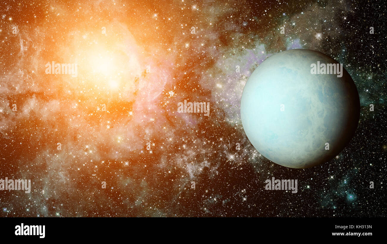 Planet Uranus. Elements of this image furnished by NASA Stock Photo - Alamy