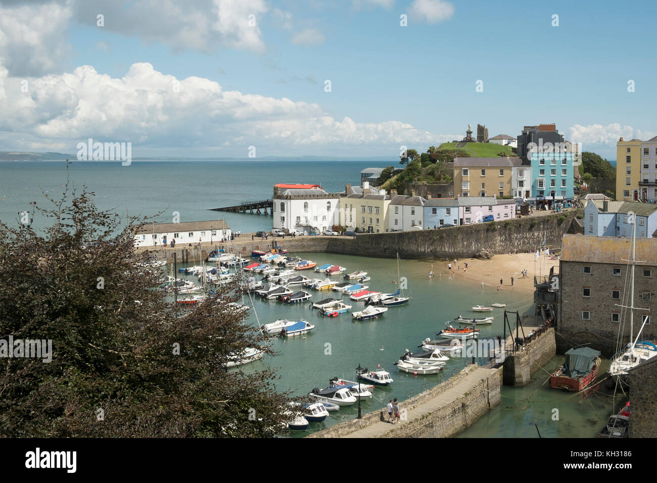 View of the harbour at Tenby, a coastal town in Pembrokeshire South ...