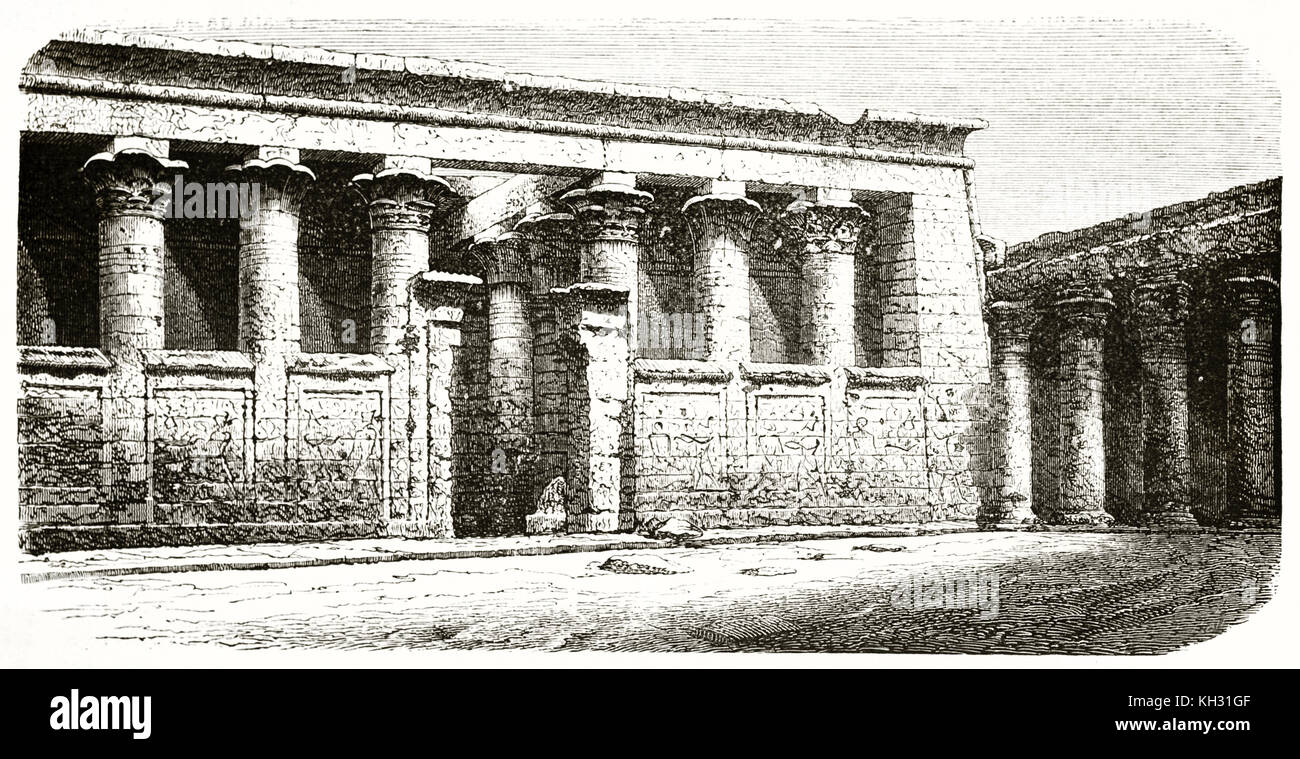 Old view of Ramesses III palace courtyard, Medinet habu, Egypt. By De ...