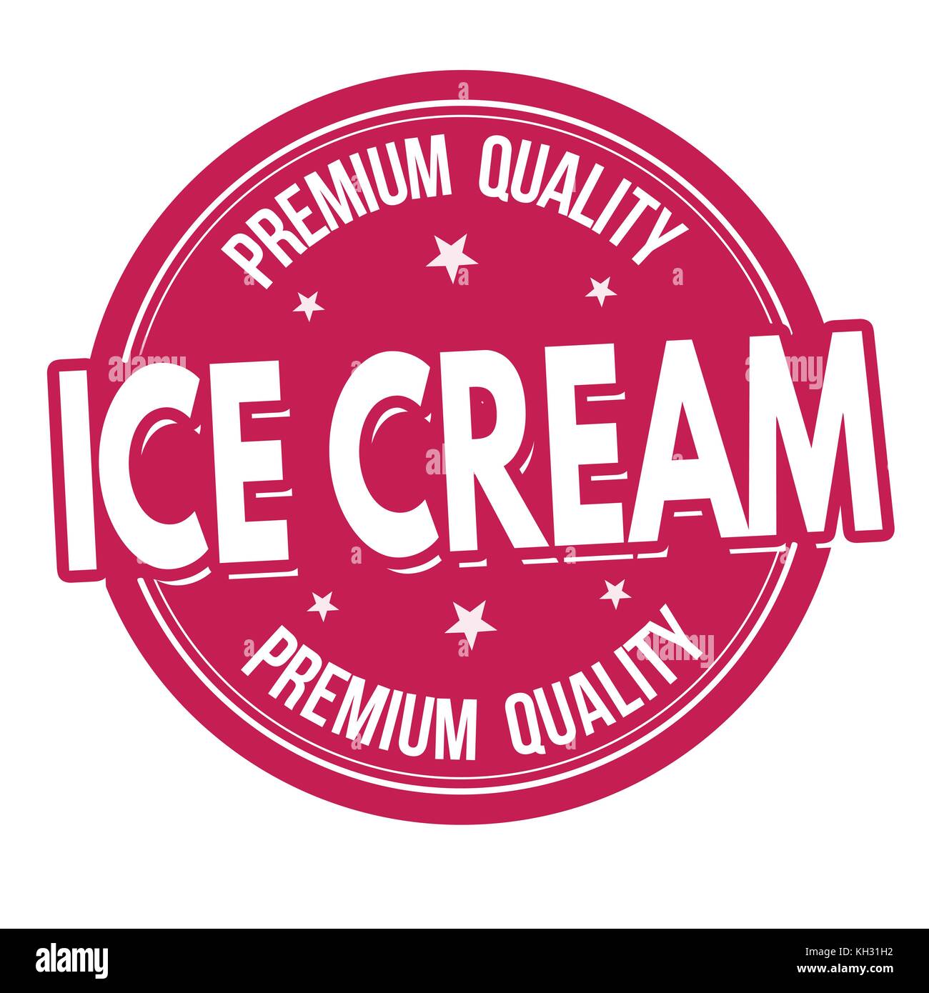 Ice cream label or stamp on white background, vector illustration Stock ...