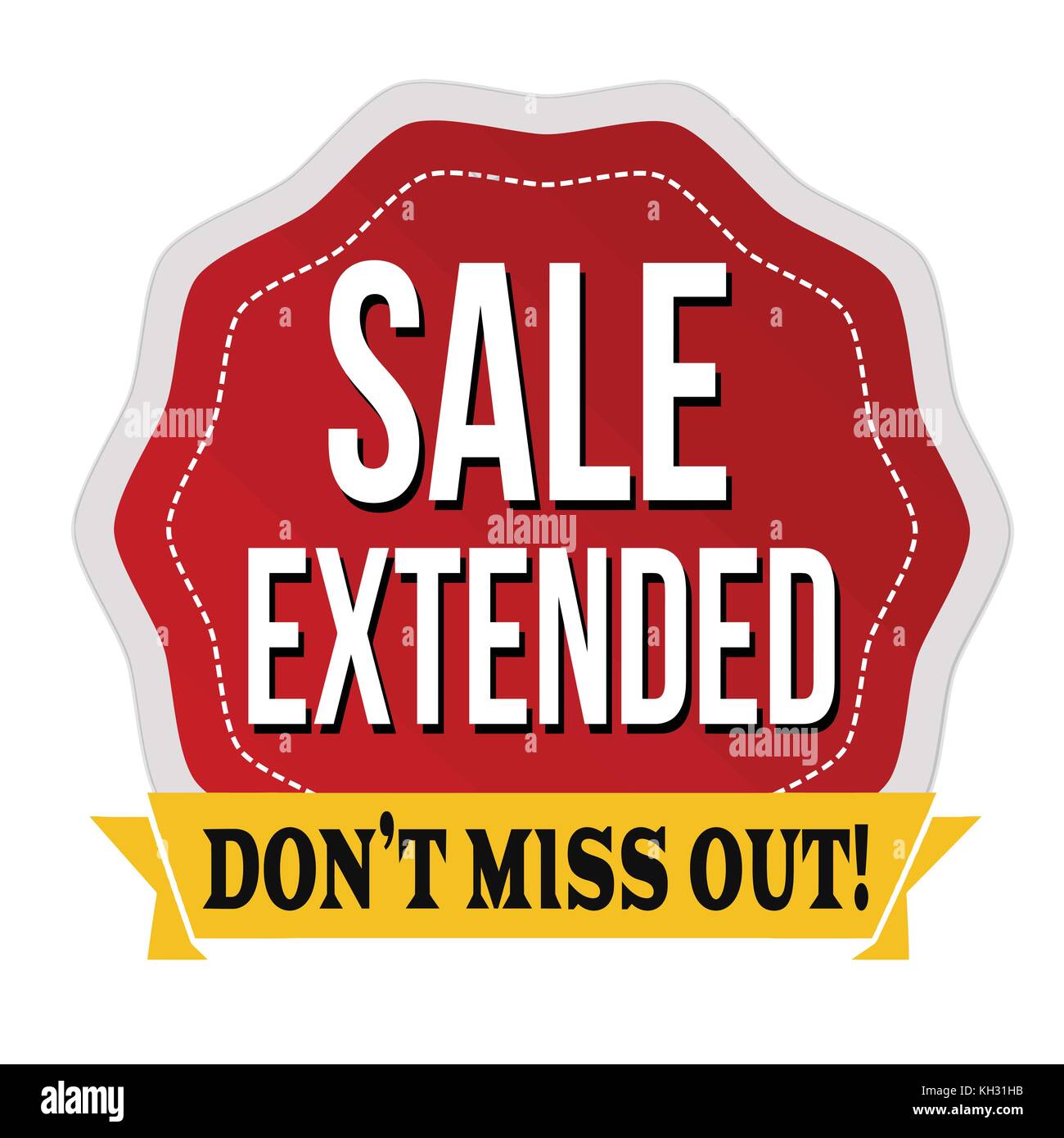 Sale extended label or sticker on white background, vector illustration ...