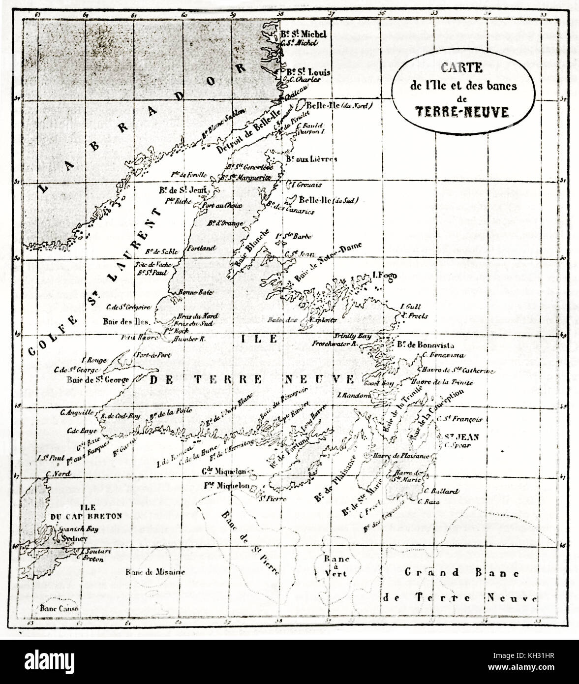 Map of newfoundland hi-res stock photography and images - Alamy