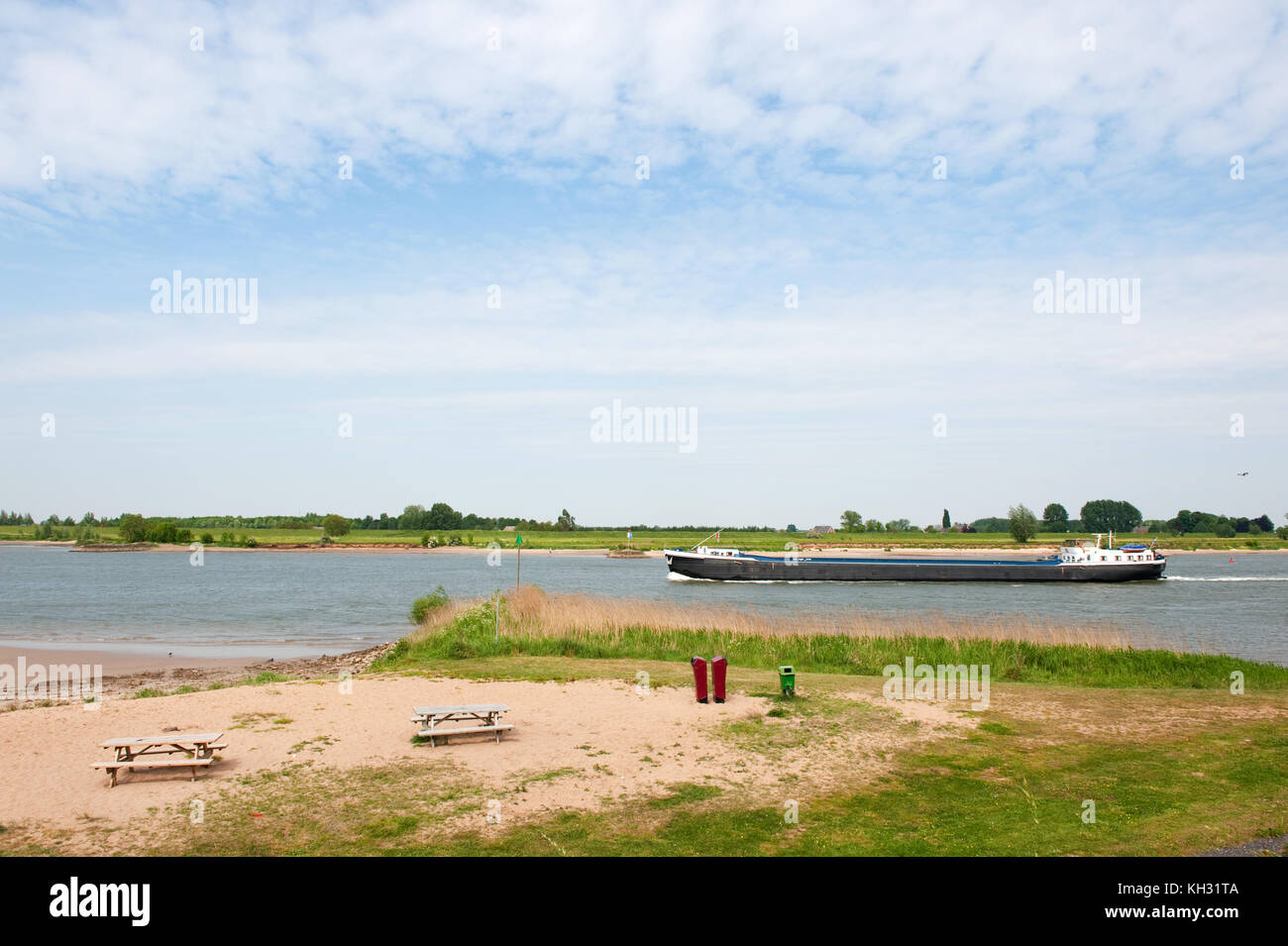 Big boat at the Dutch river the Lek Stock Photo - Alamy