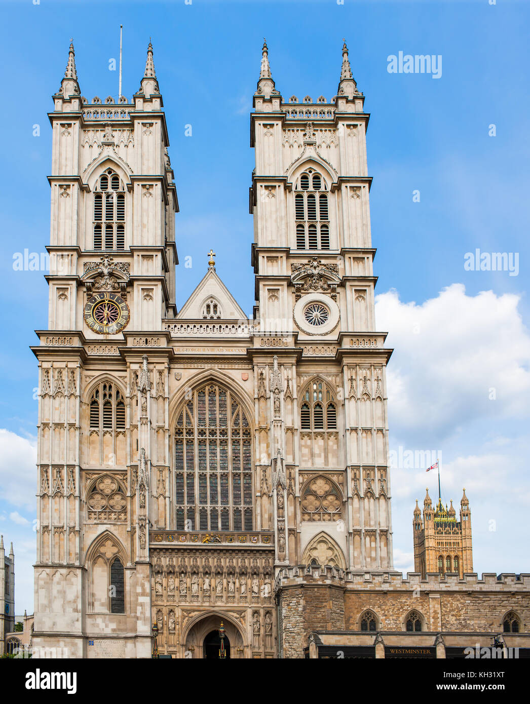 Westminster Abbey, London, England, front entrance to the historic ...