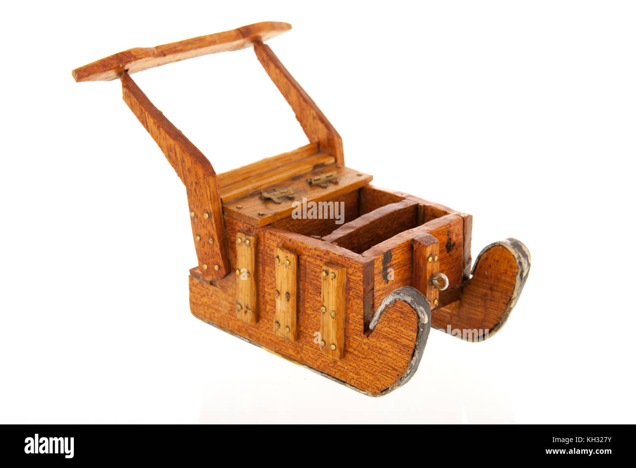 Handmade antique wooden sledge Stock Photo - Alamy
