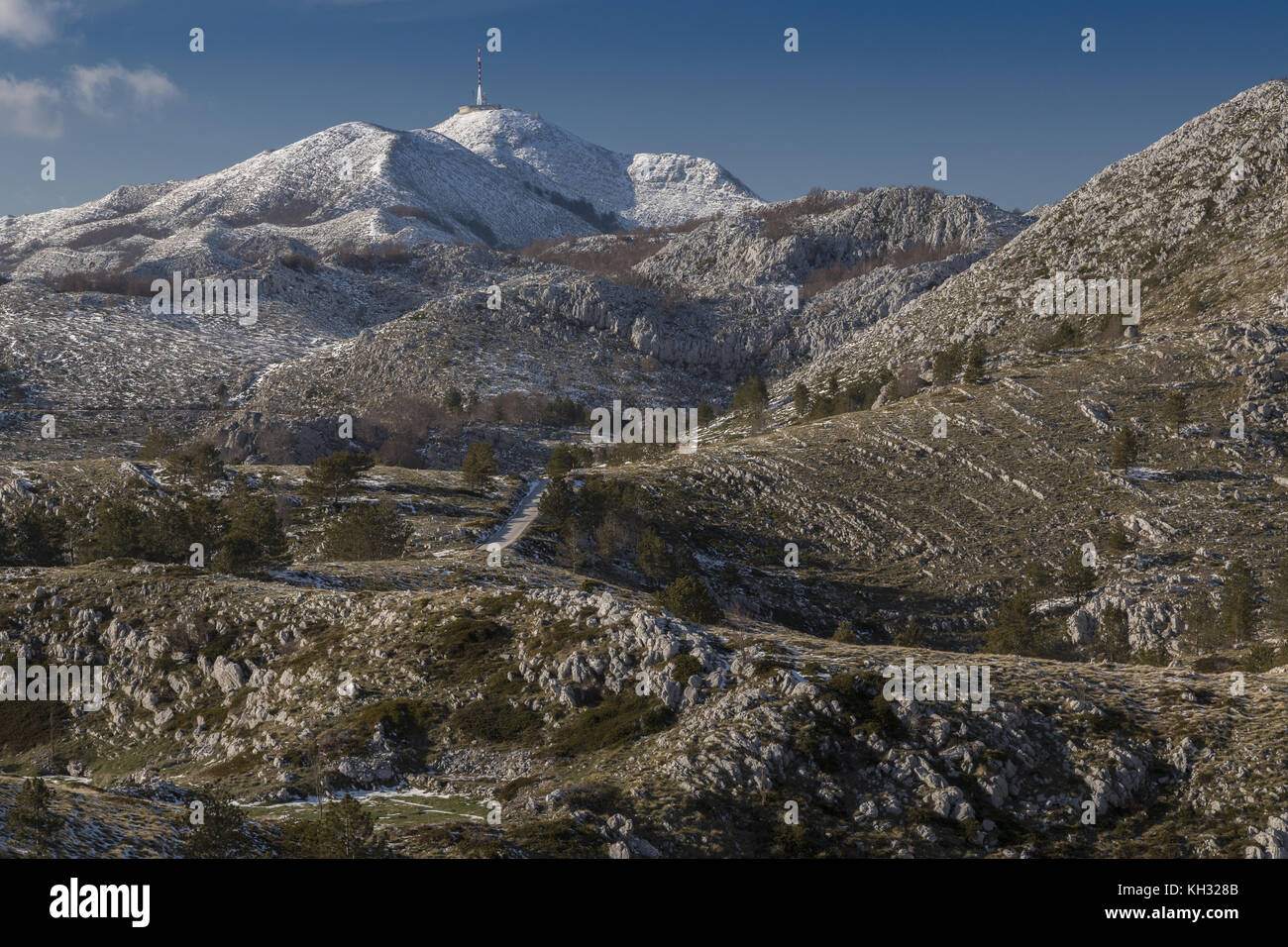 Limestone slopes of Mount Biokovo, Nature Park, looking across to the ...