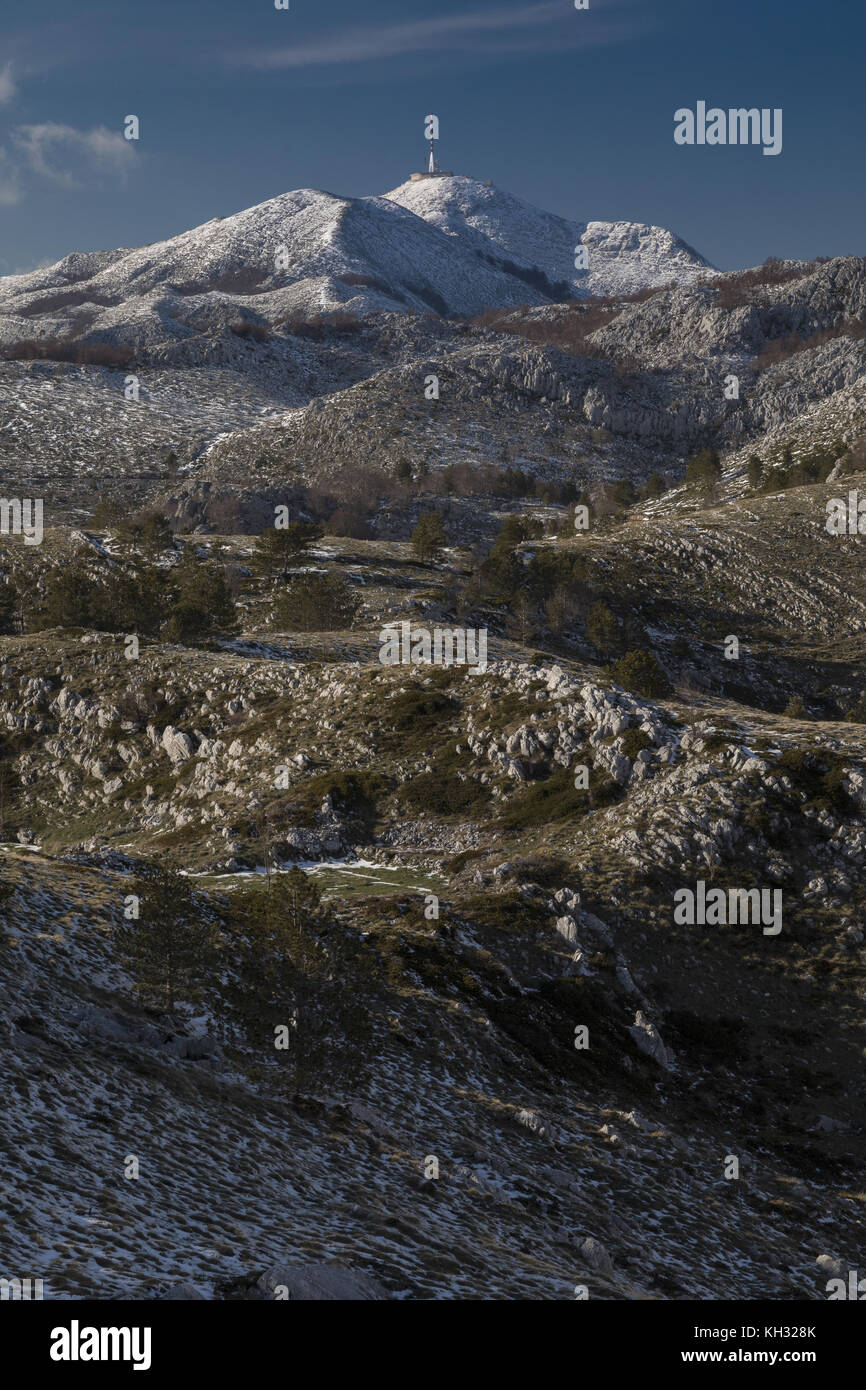 Limestone slopes of Mount Biokovo, Nature Park, looking across to the ...