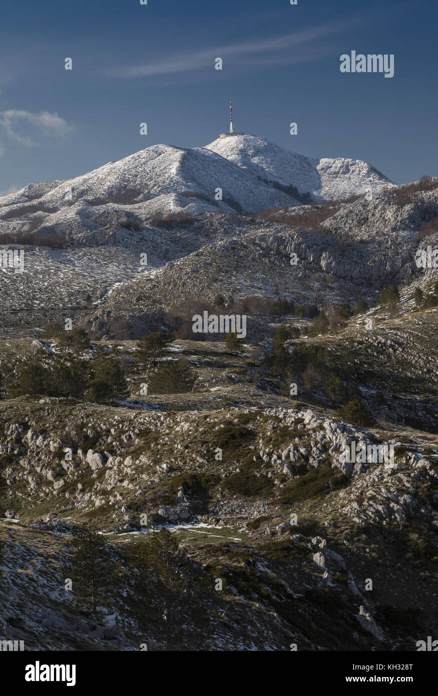 Limestone slopes of Mount Biokovo, Nature Park, looking across to the ...