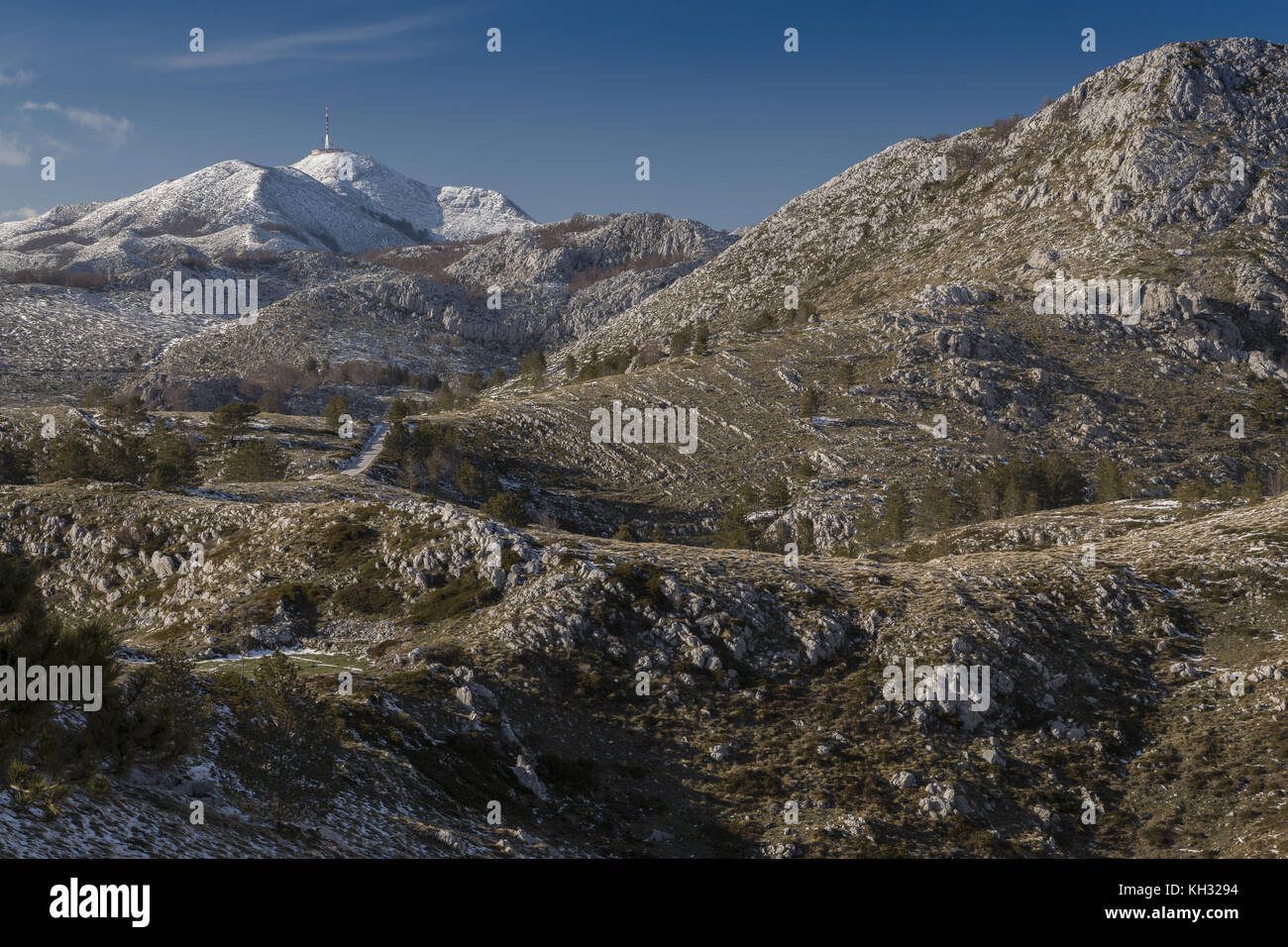 Limestone slopes of Mount Biokovo, Nature Park, looking across to the ...