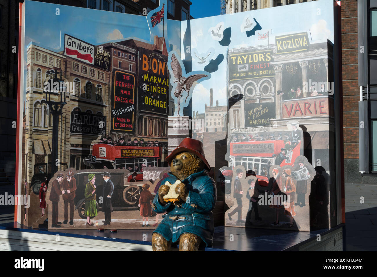 Michael Bond's Paddington Bear eating a sandwich in a Paddington Bear's ...