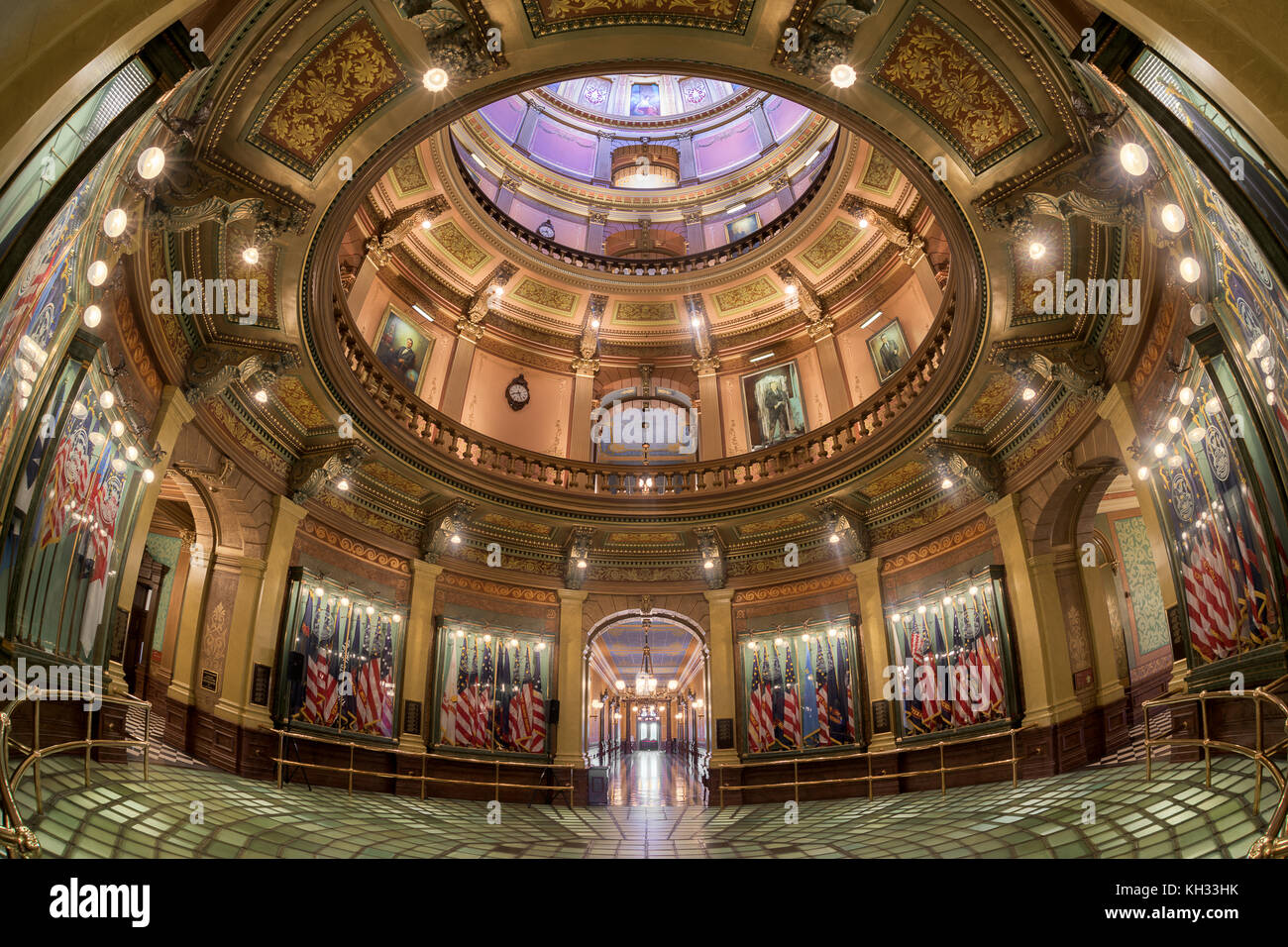 Rotunda of the Michigan State Capitol in Lansing, Michigan Stock Photo ...