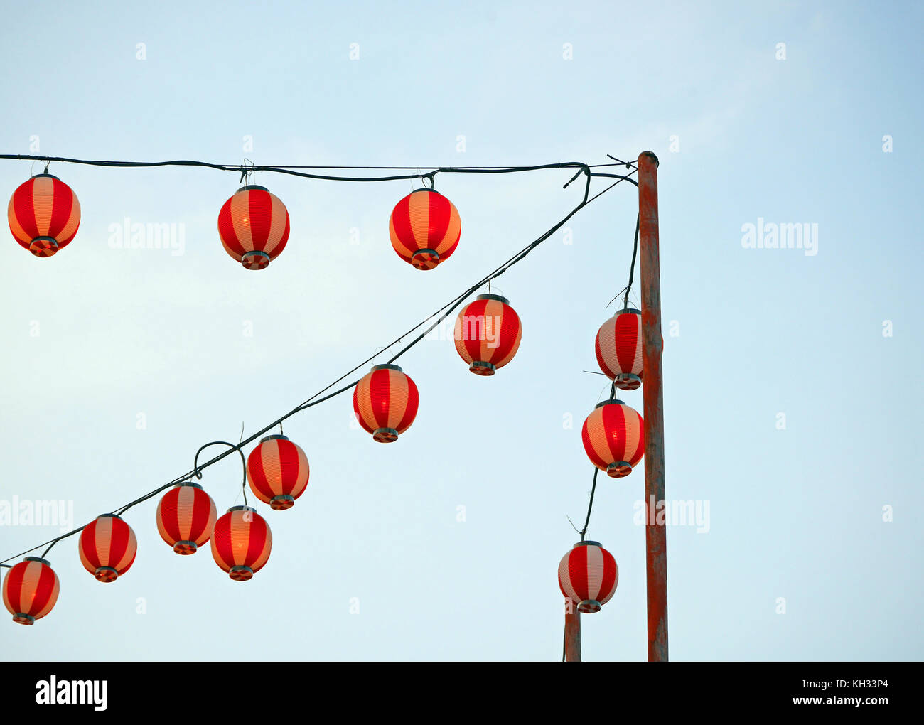 Japanese decorative red lanterns Stock Photo - Alamy