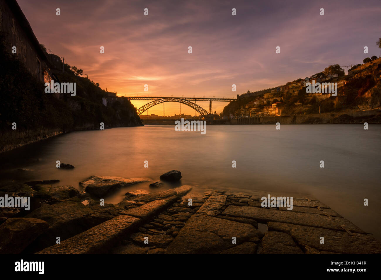 Sunset at Porto Stock Photo - Alamy