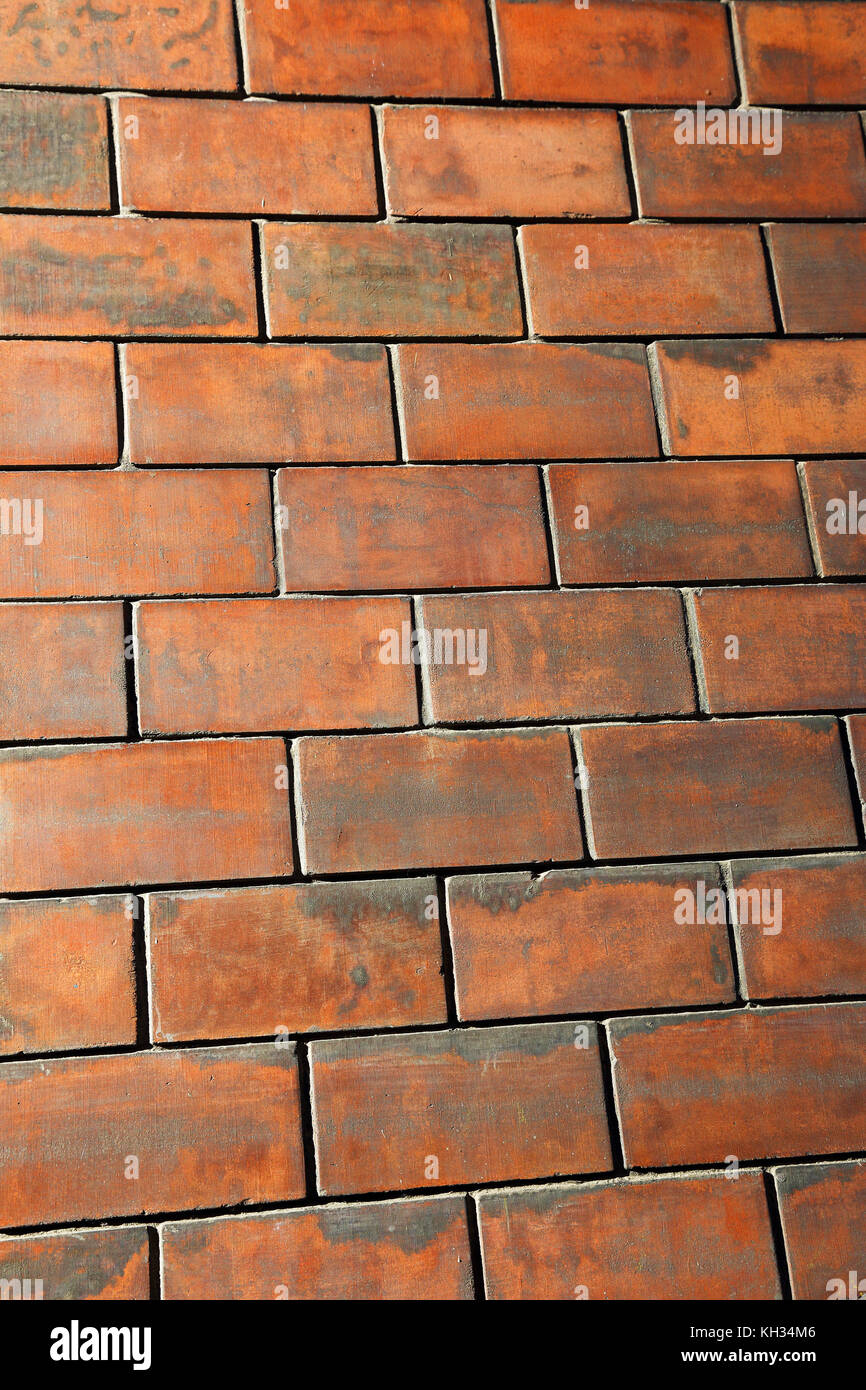 wall made of red facing brick, vertical image Stock Photo - Alamy