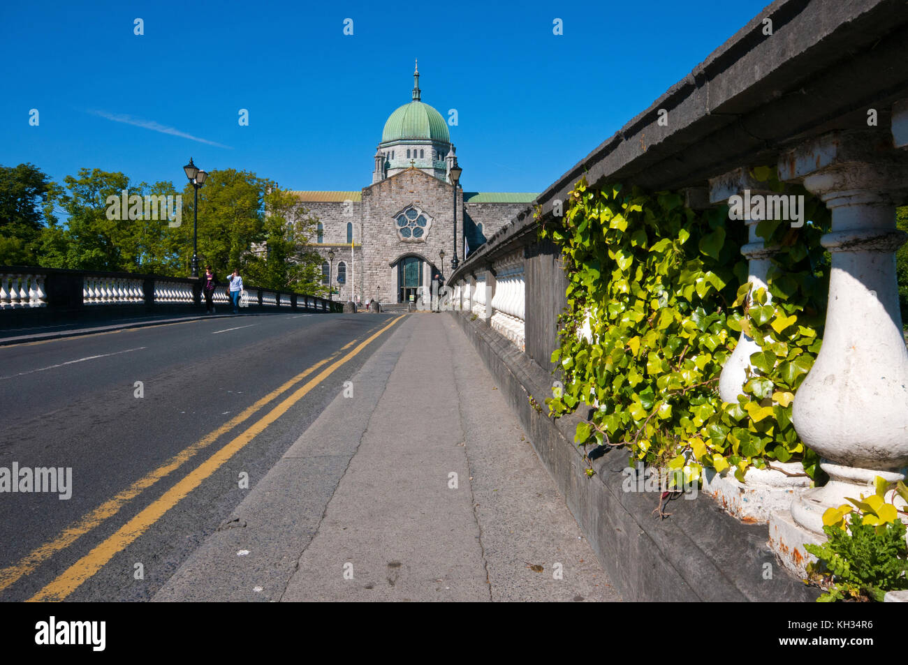 Salmon Weir Bridge and Galway Cathedral, Galway, County Galway, Ireland ...