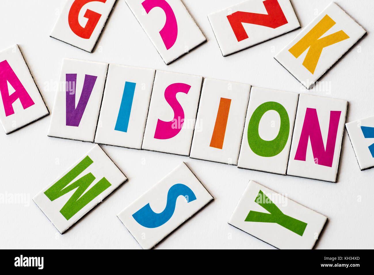 word vision made of colorful letters on white background Stock Photo ...
