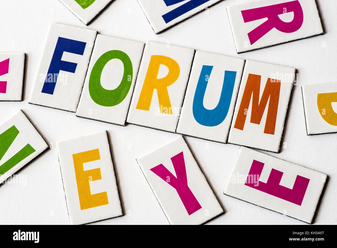 word forum made of colorful letters on white background Stock Photo - Alamy