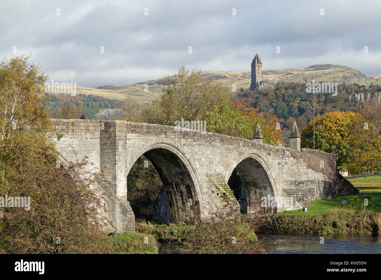 Stirling Bridge and Wallace Monument, Stirling, Scotland, Great Britain ...