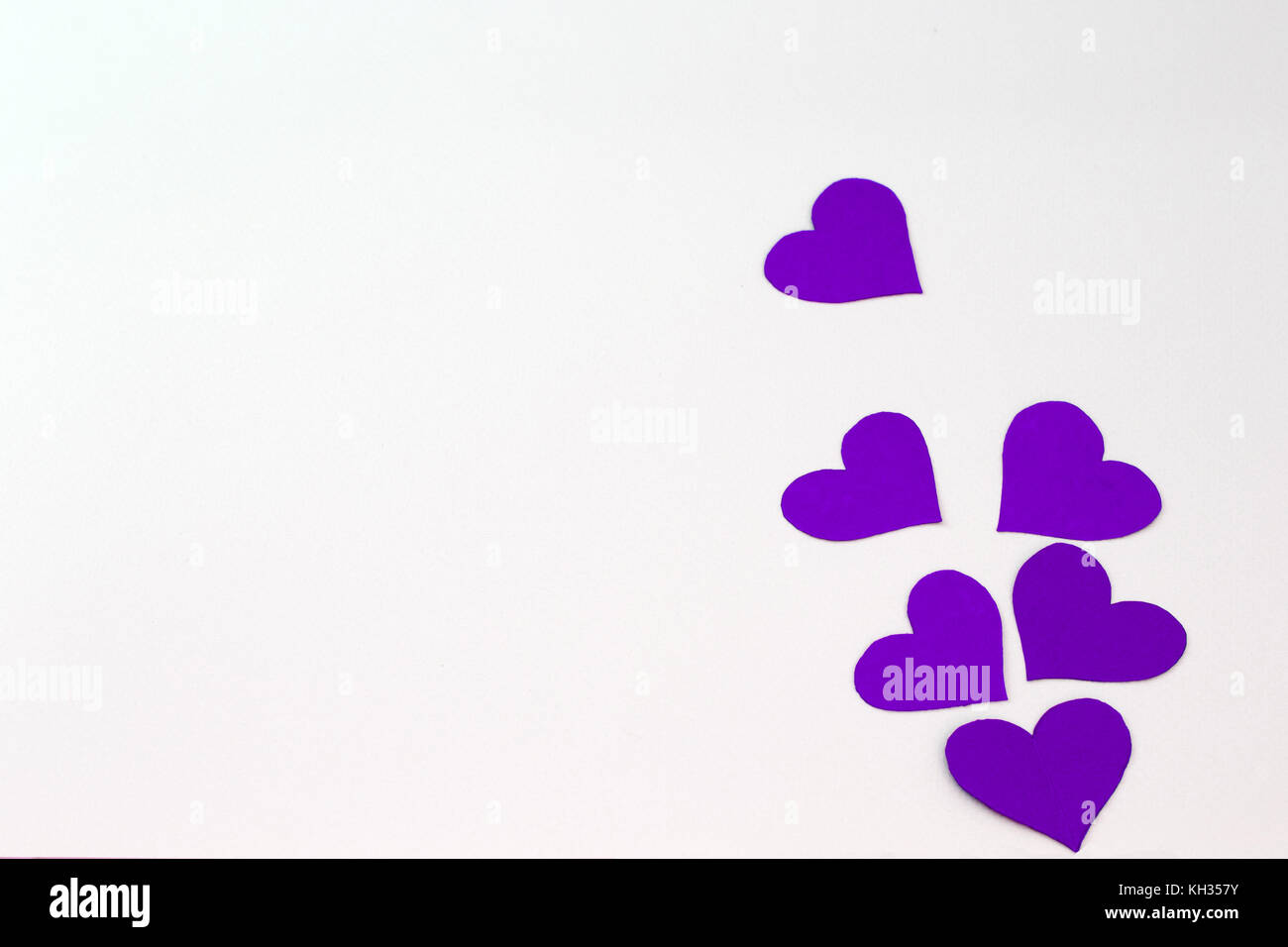 Set of violet hearts with flat design on light background Stock Photo ...