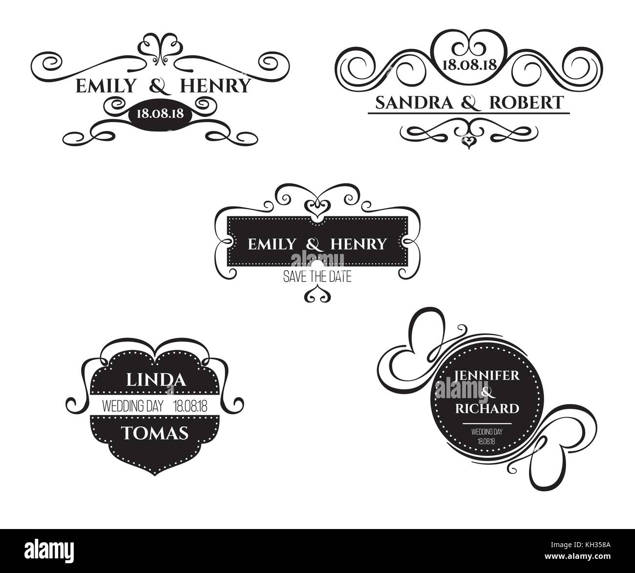 Vector Wedding badge Stock Vector Image & Art - Alamy