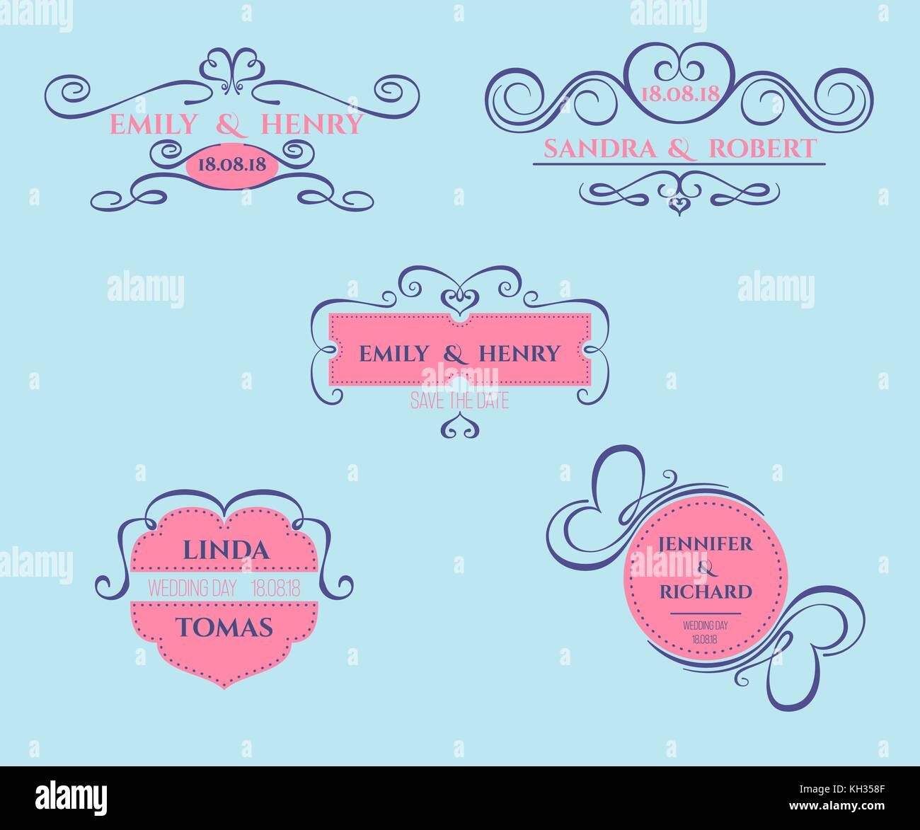 Vector Wedding badge Stock Vector Image & Art - Alamy